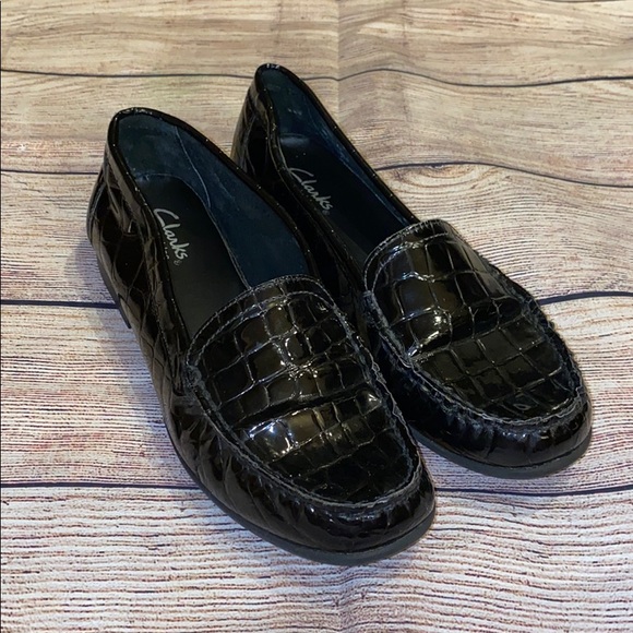 Clarks | Shoes | Clarks Bendables Black Patent Faux Croc | Poshmark